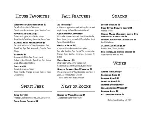 Distillery Tastings | Wollersheim Winery, Distillery & Bistro