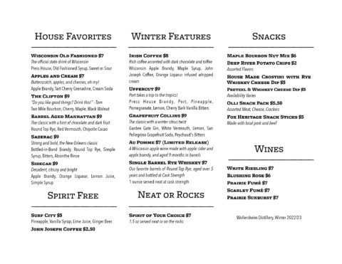 Distillery Tastings | Wollersheim Winery, Distillery & Bistro